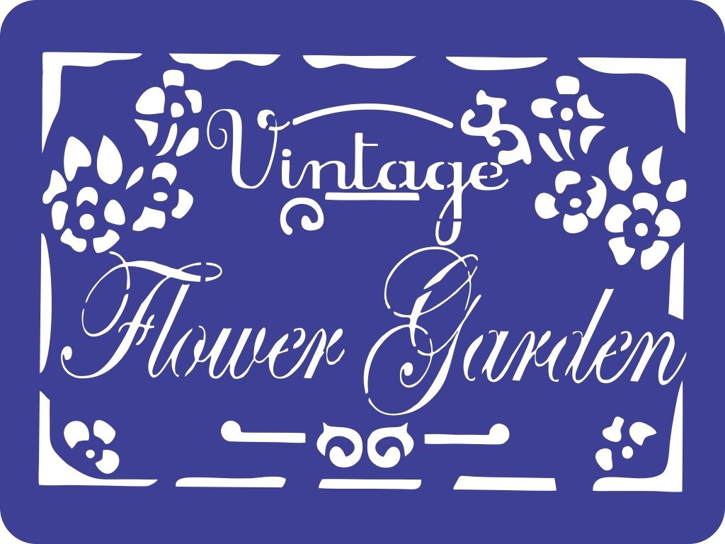 Stencil vintage flower garden - Jeito Próprio Artesanato