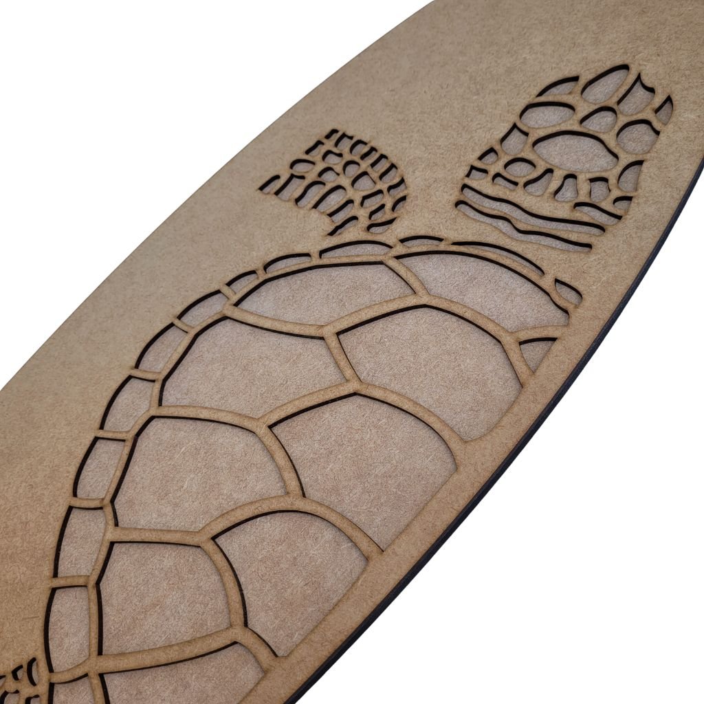 Prancha Surf com tartaruga vasada em MDF 70cm - Jeito Próprio Artesanato